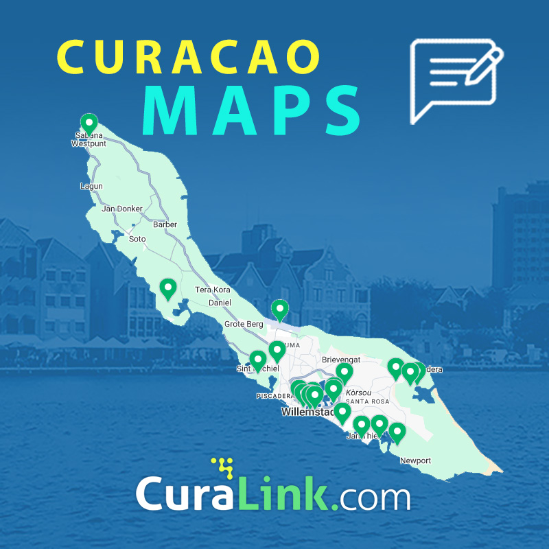 Willemstad en el mapa Curazao - CURALINK